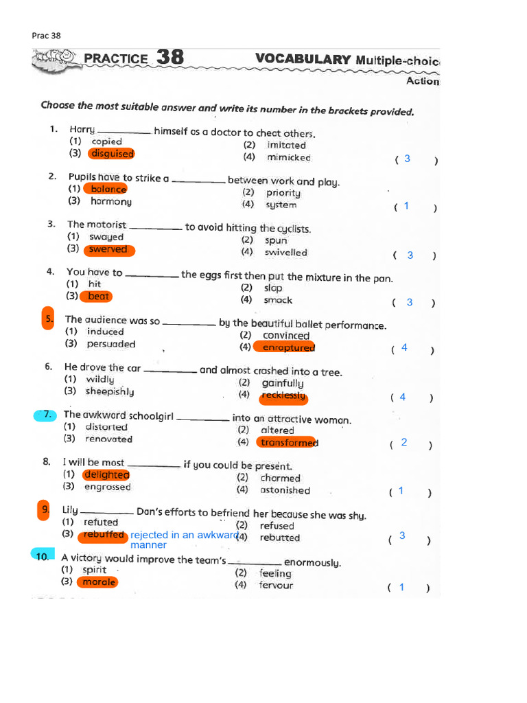 Prac 38 Actions Corrections | PDF