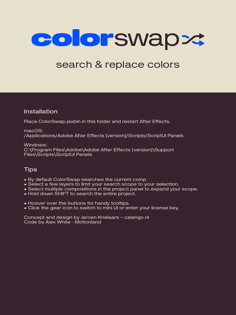 ColorSwap: Search & Replace Colors in AE | PDF