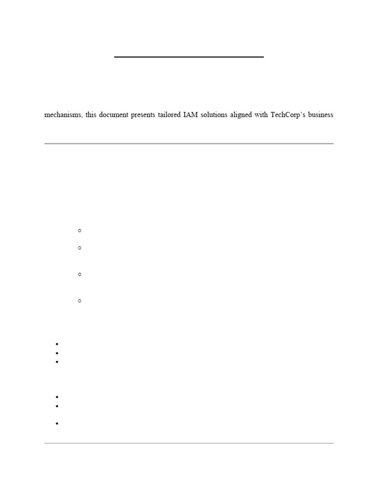 IAM Solution Design For TechCorp | PDF | Computer Security | Security