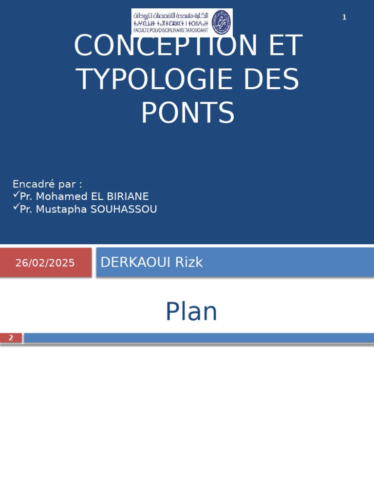 Conception Et Typologie Des Ponts (1) | PDF | Pont | Bâtiments et structures de transport