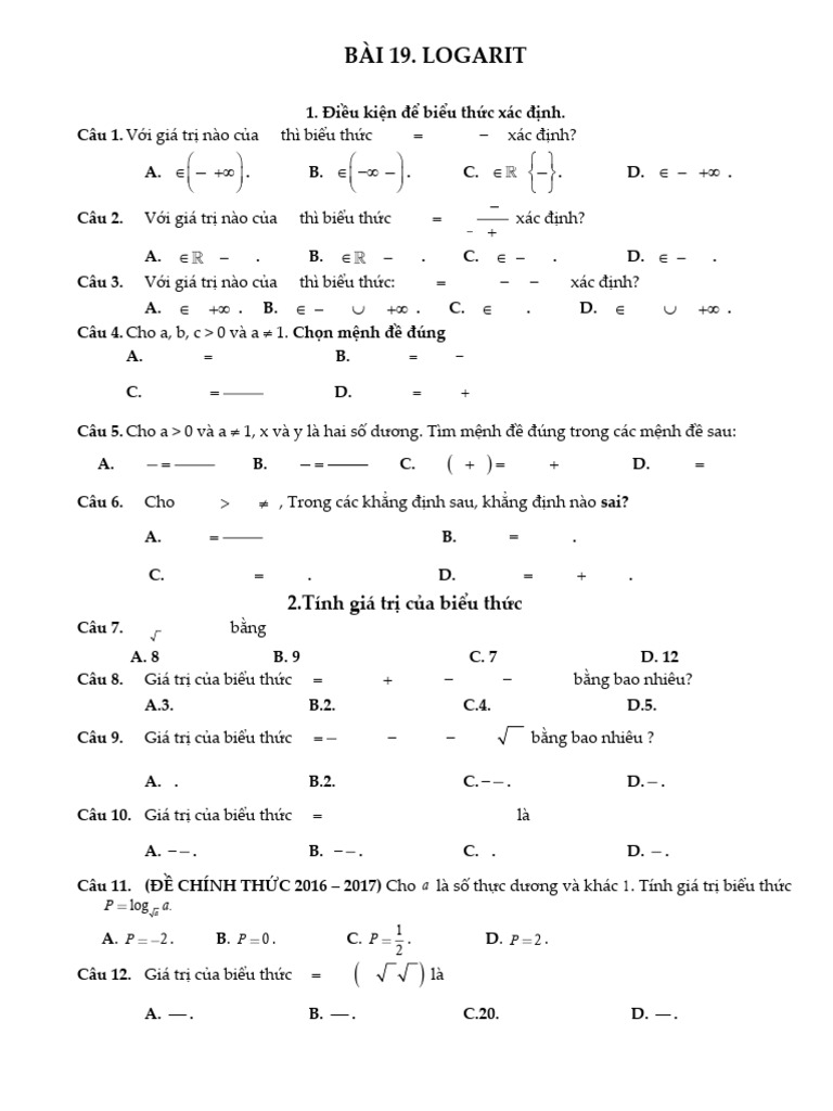 Bài 19. Logarit | PDF