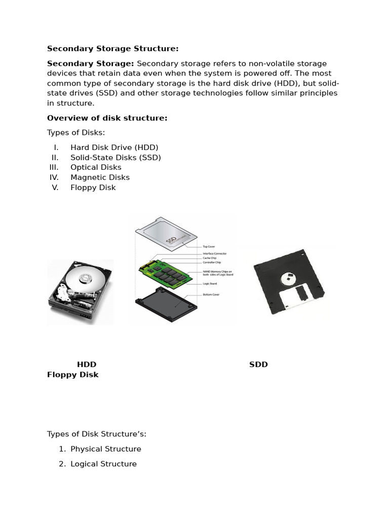 Overview of Secondary Storage Structures | PDF | Hard Disk Drive | File ...