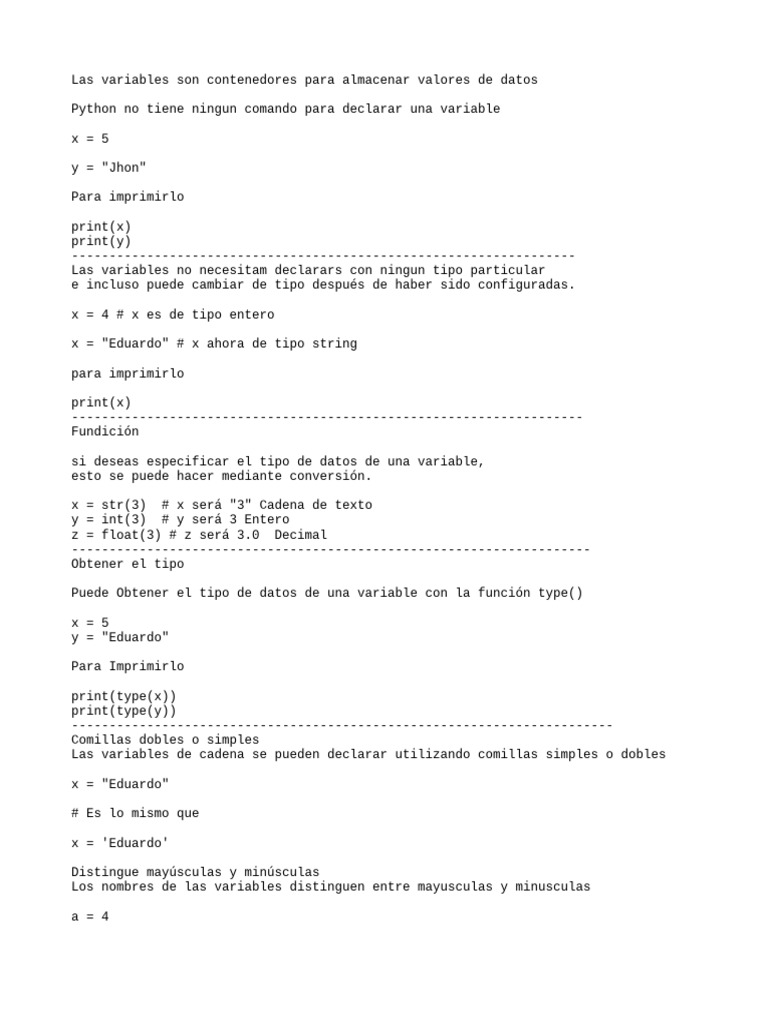 1.Variables en Python | PDF