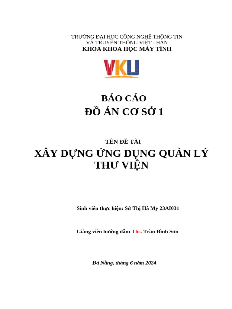 Bao Cao Do An Co So 2 Ho Dang Sang 22itb177 | PDF