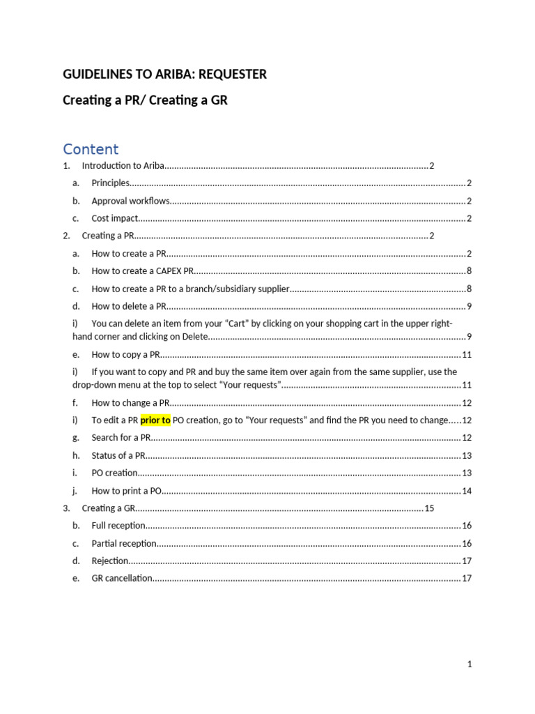 Requester - Guidelines to Ariba | PDF | Receipt | Computing