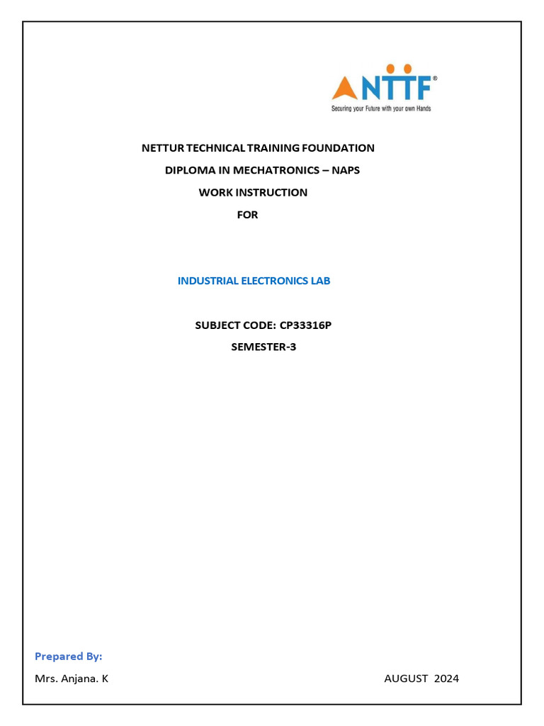 CP33 SEMESTER 3 - Industrial Electronics Lab | PDF | Bipolar Junction ...