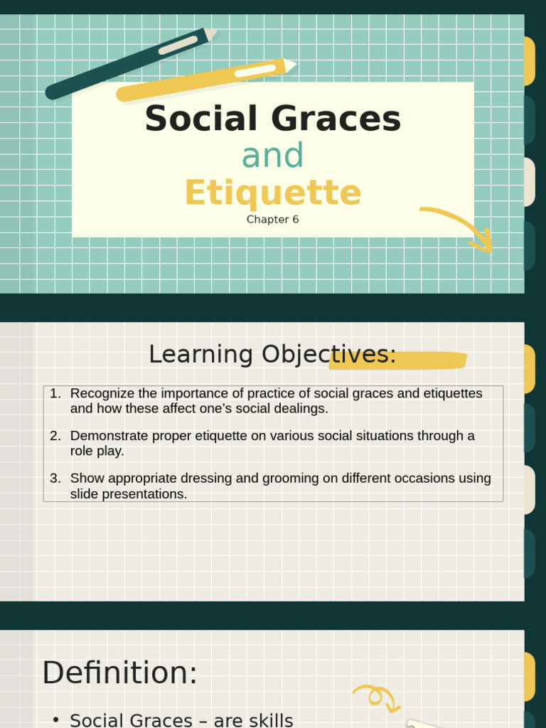 Chapter 6 Social Graces and Etiquettes | PDF | Etiquette | Social ...