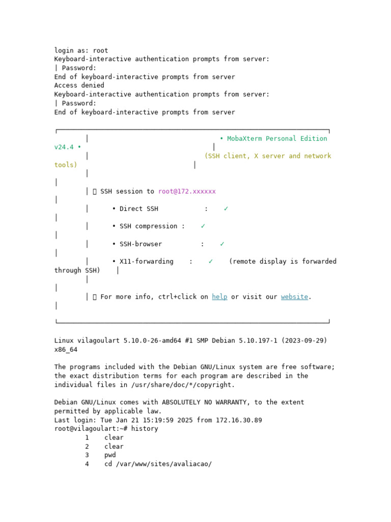 MobaXterm 172.17.17.94 20250121 153126 | PDF