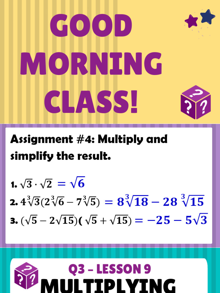 q3 Lesson 9 Multiplying Radical Expressions Part II | PDF | Mathematics