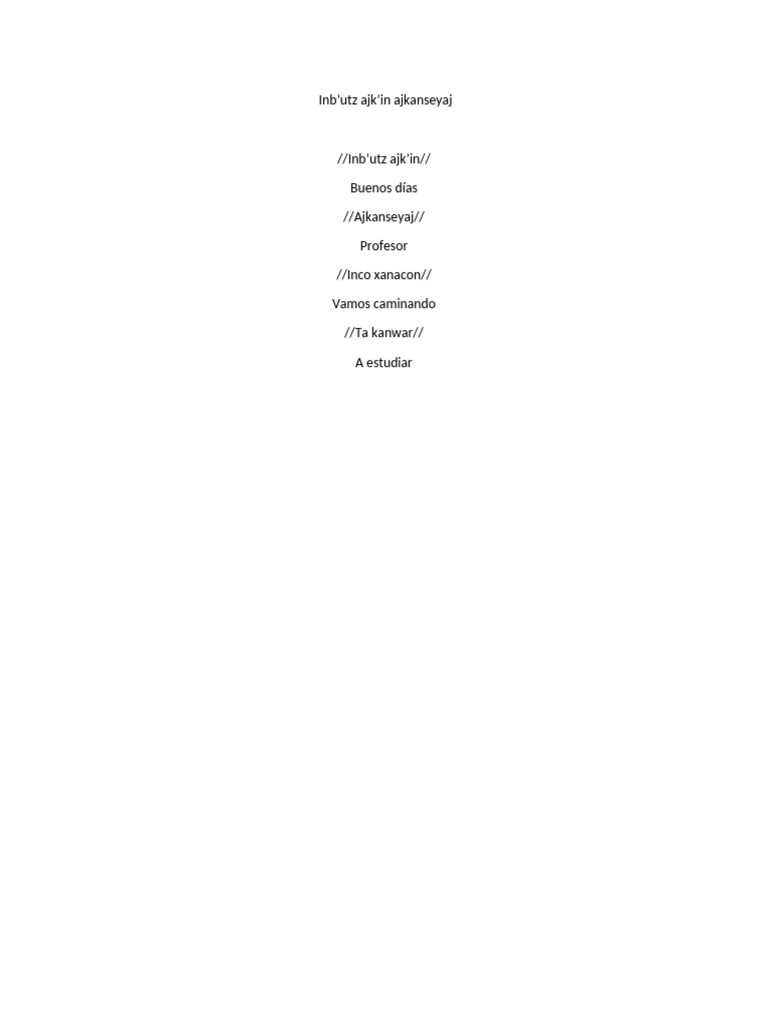 Canto en Chorti | PDF
