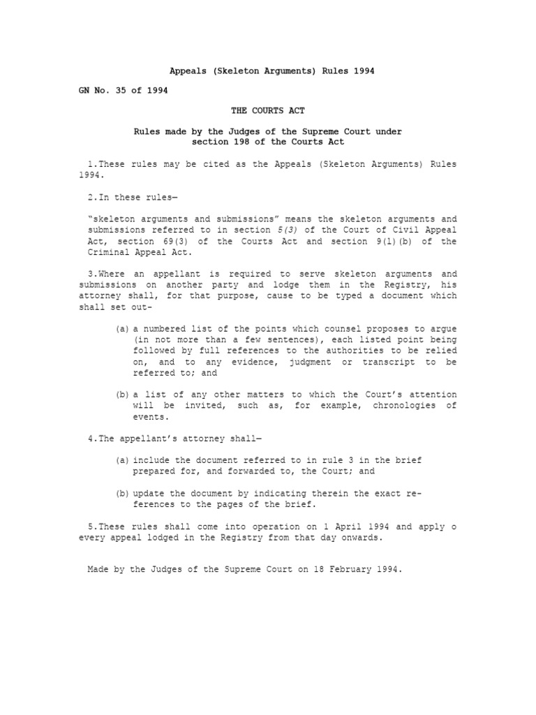 No 035 Appeals Skeleton Arguments Rules 199420160528091546927 - 3 | PDF