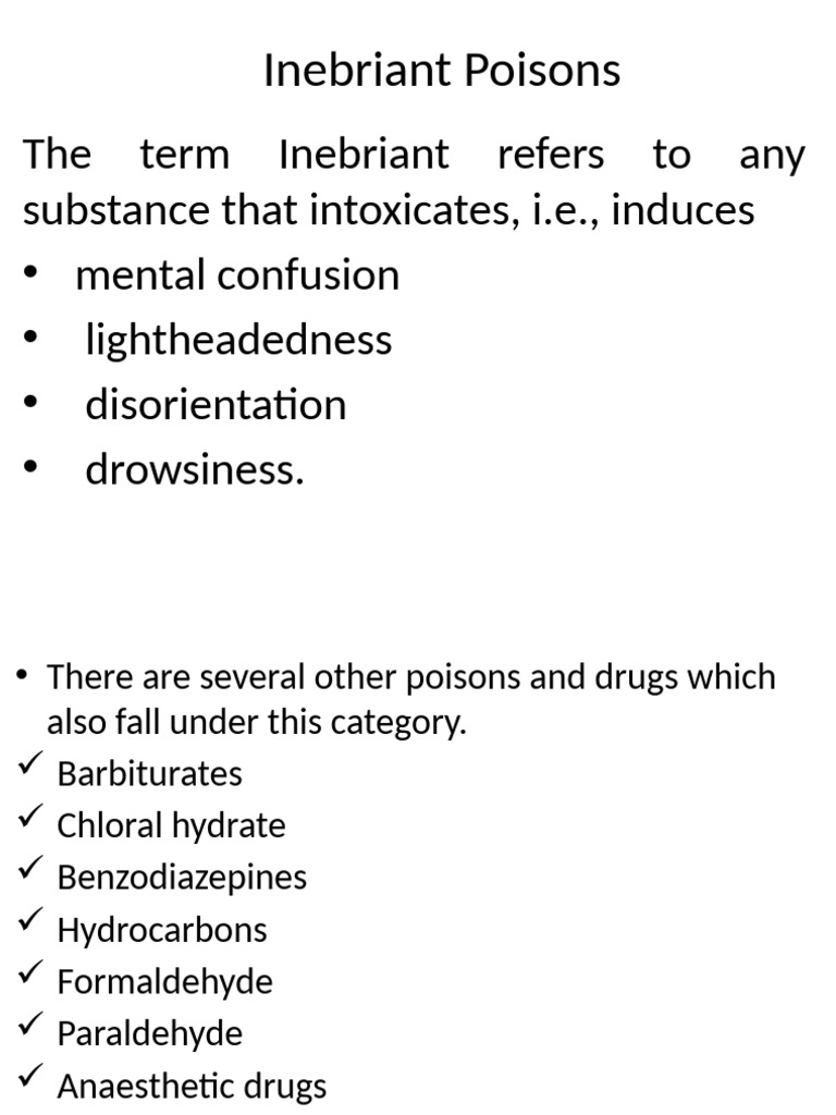Understanding Inebriant Poisons and Ethanol | PDF | Alcohol ...