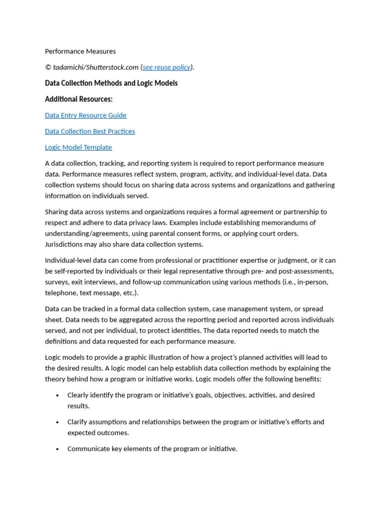 Performance Data Collection Guide | PDF | Data Analysis | Performance ...