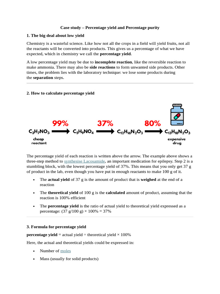 Calculating Percentage Purity in Chemistry | PDF | Scientific Phenomena ...