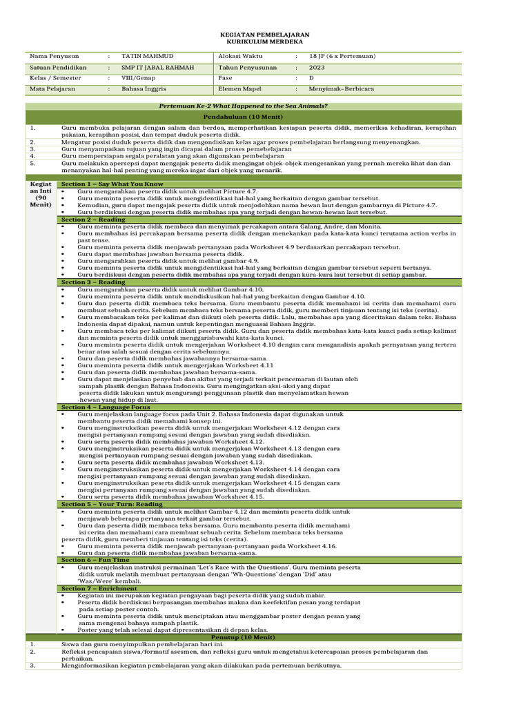 modul ajar CHAPTER 4 UNIT 2 | PDF