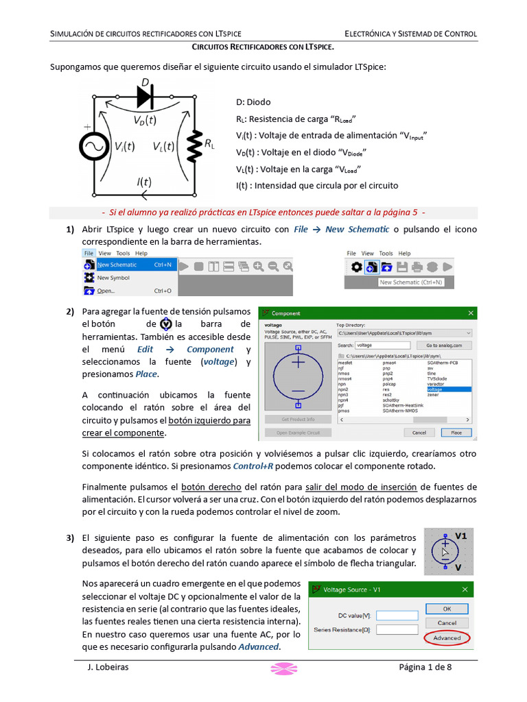Tutorial Rectificador LTspice | PDF | Red eléctrica | Diodo