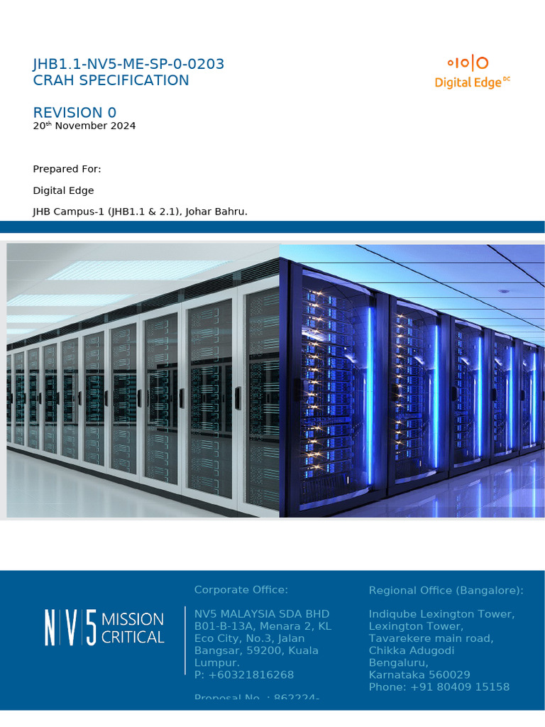 CRAH Specification for Digital Edge Data Center | PDF | Specification ...