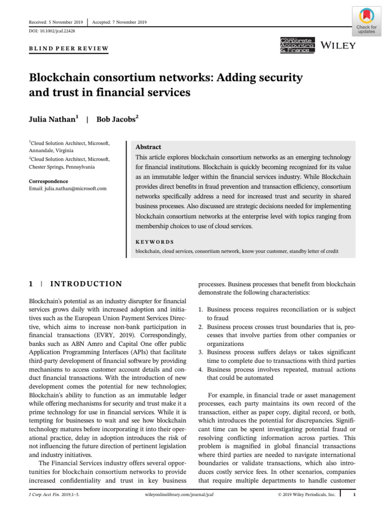 Blockchain Consortium Networks in Finance | PDF | Letter Of Credit ...