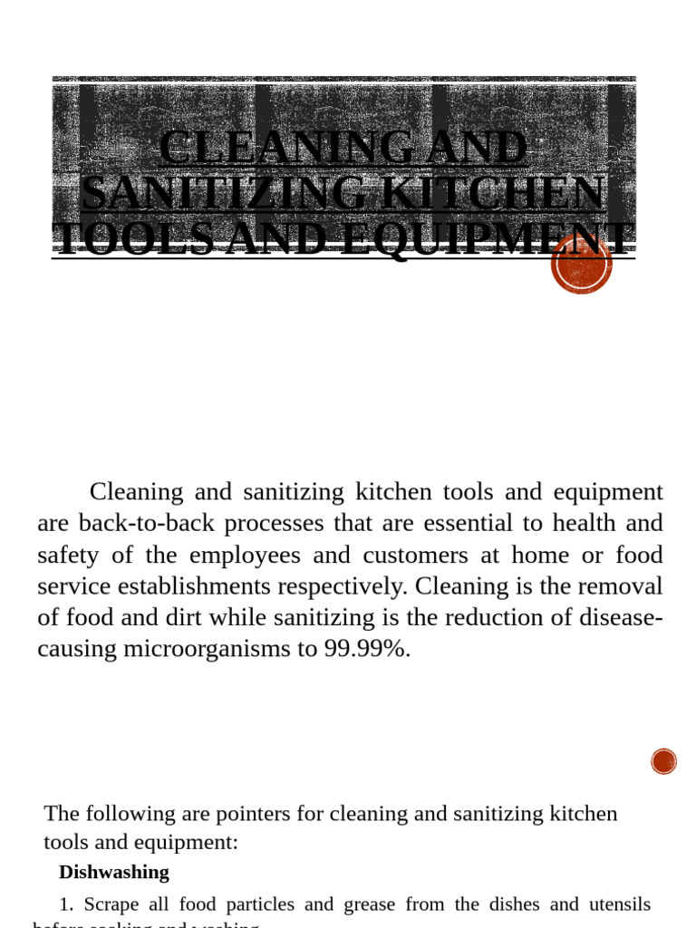 Kitchen Tools Cleaning & Sanitizing Guide | PDF | Waste | Kitchen Utensil