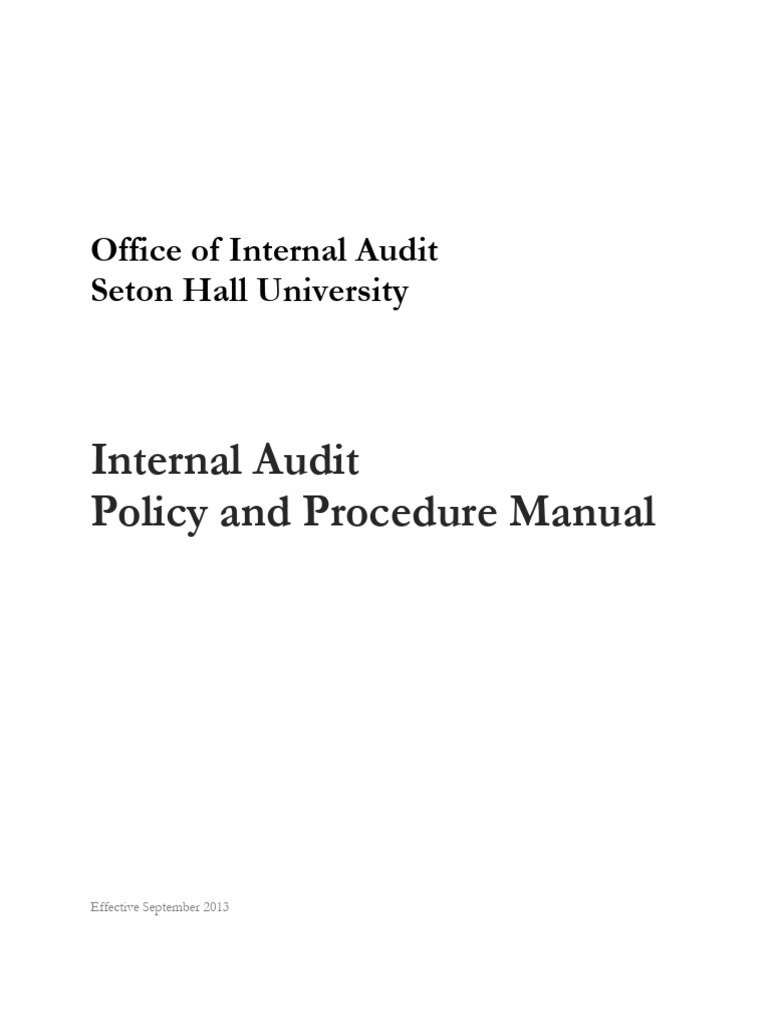 Internal Audit Policy Procedure Manual | PDF | Internal Audit | Audit