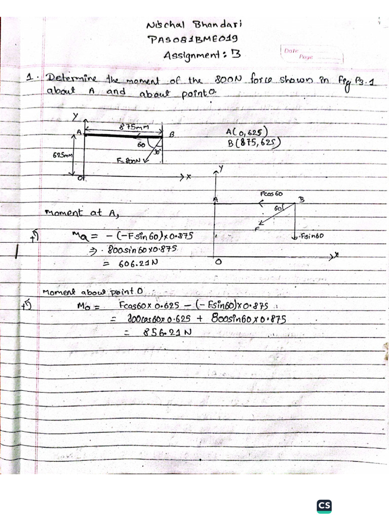 Mechanics Assignment 3 Solution | PDF