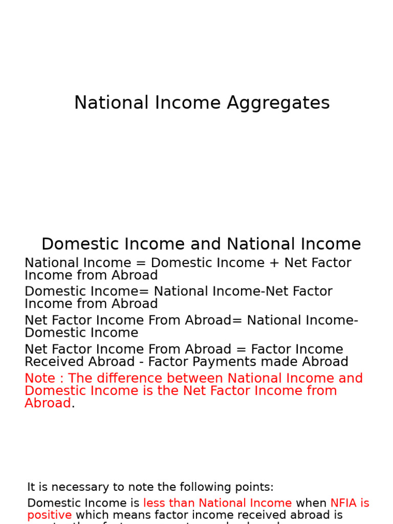 National Income Aggregates | PDF | Gross Domestic Product | Income