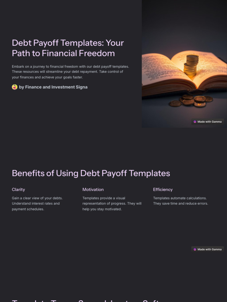 Debt Payoff Templates Your Path To Financial Freedom | PDF