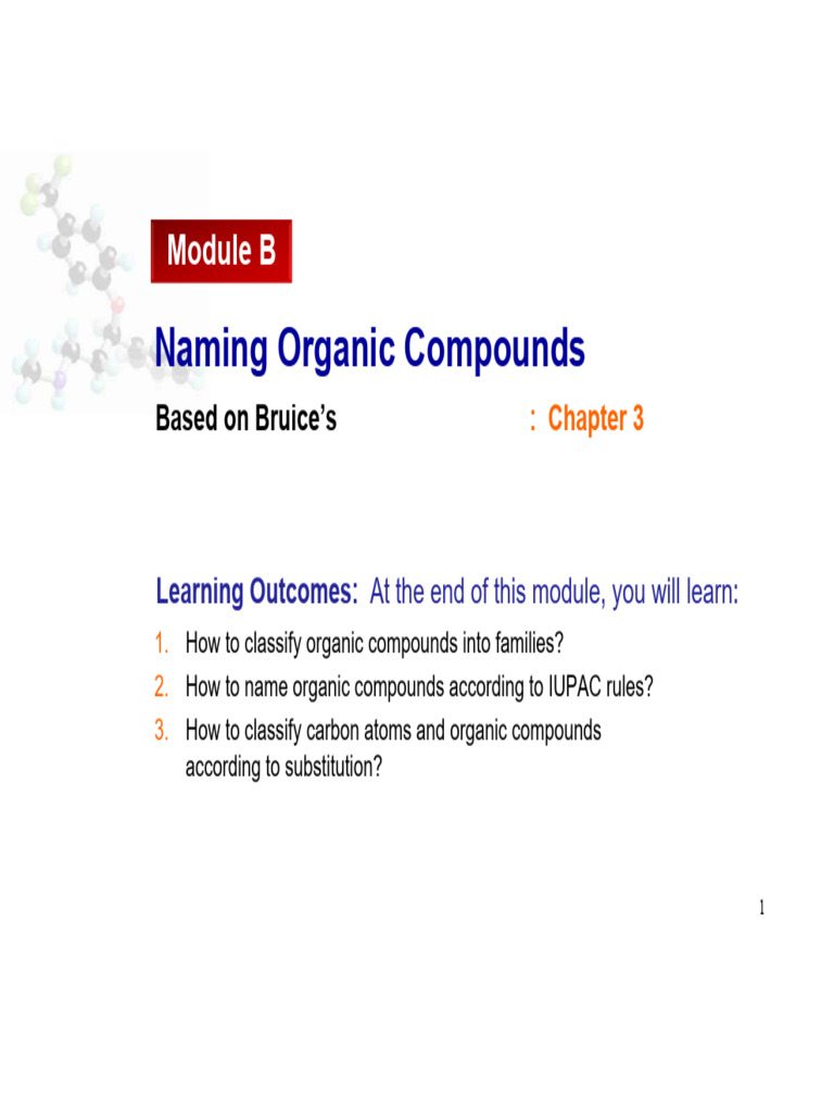 CHPB Intro Naming Organic Compounds | PDF | Functional Group | Amine