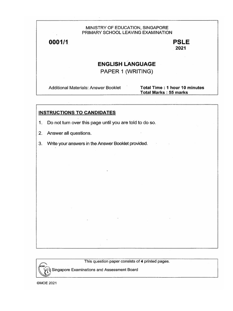 2021 PSLE English Language | PDF