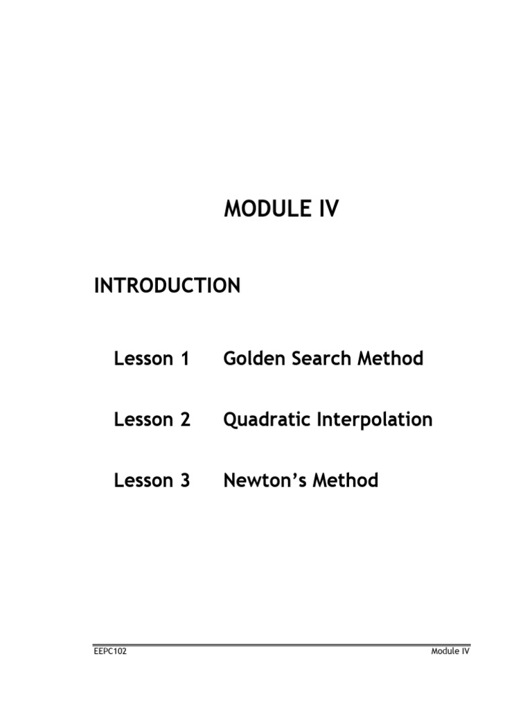 EEPC102 Module 4 Lesson 1 | PDF | Mathematical Optimization | Mathematical Analysis