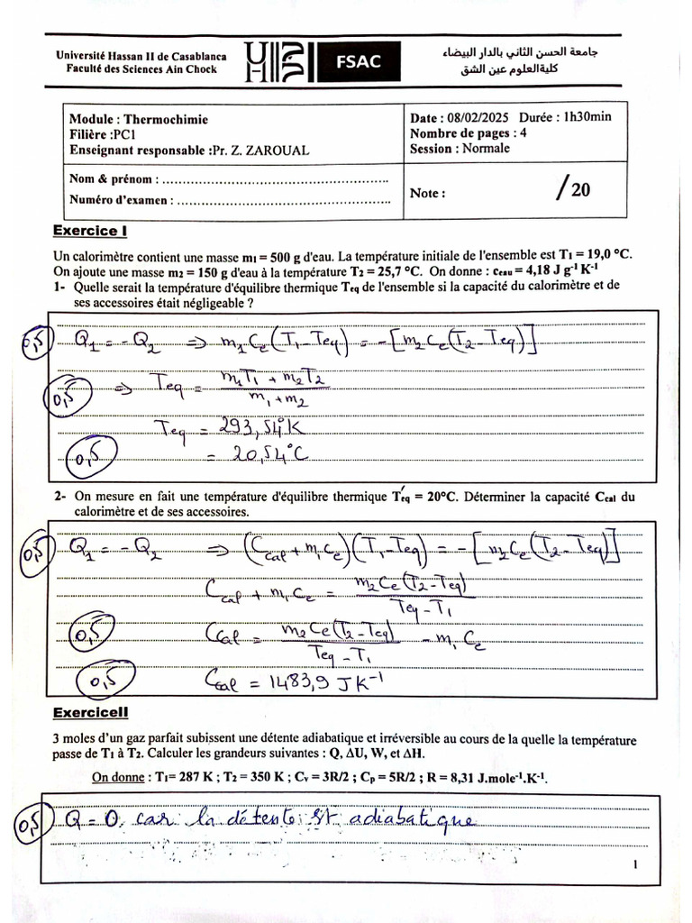Corrigé Examen Rattrapage 2025 | PDF