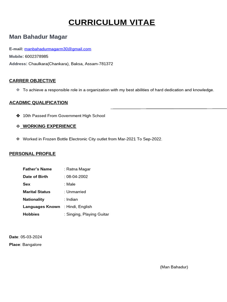 Vicky Resume 1 | PDF