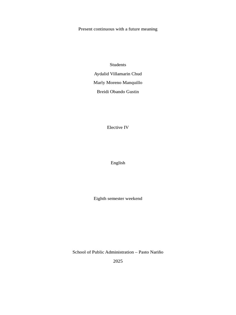 Present Continuous for Future Plans | PDF | Grammar | Linguistics