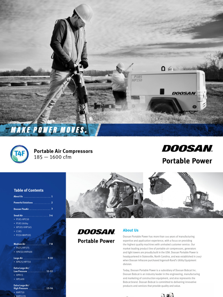 2021 - Doosan USA Air - Compressor - Brochure | PDF | Engines | Length