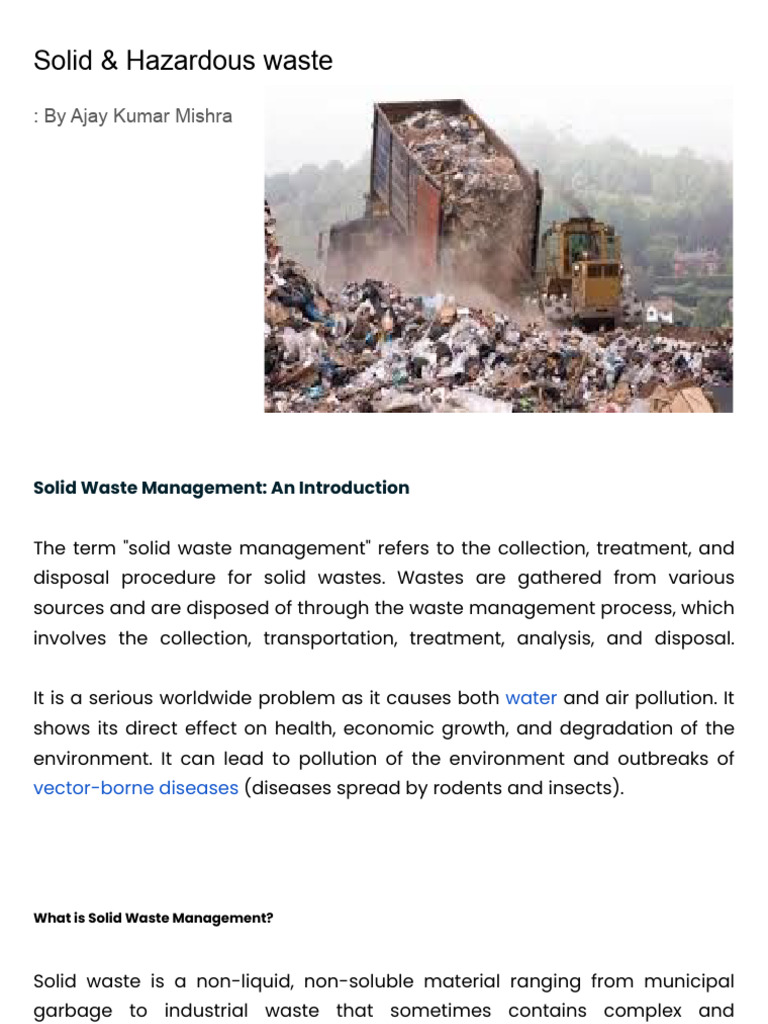 Solid & Hazardous Waste | PDF | Ion Exchange | Incineration