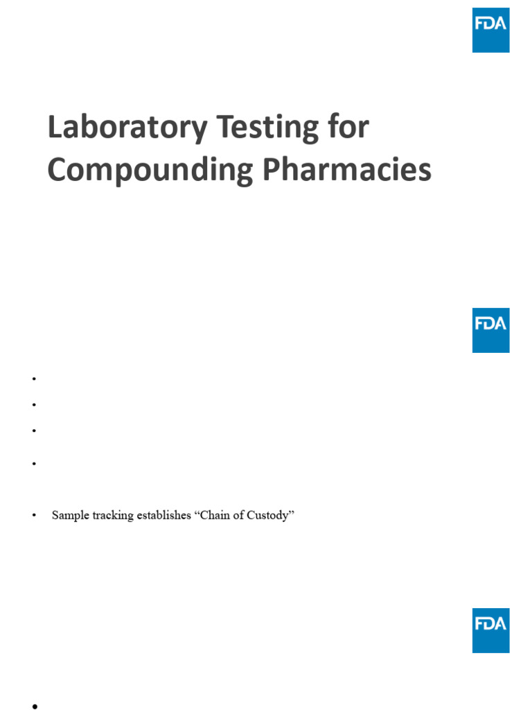 Compounding Pharmacy Lab Testing Guide | PDF | Verification And Validation