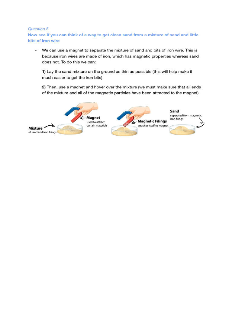 Magnetic Separation of Sand and Iron | PDF