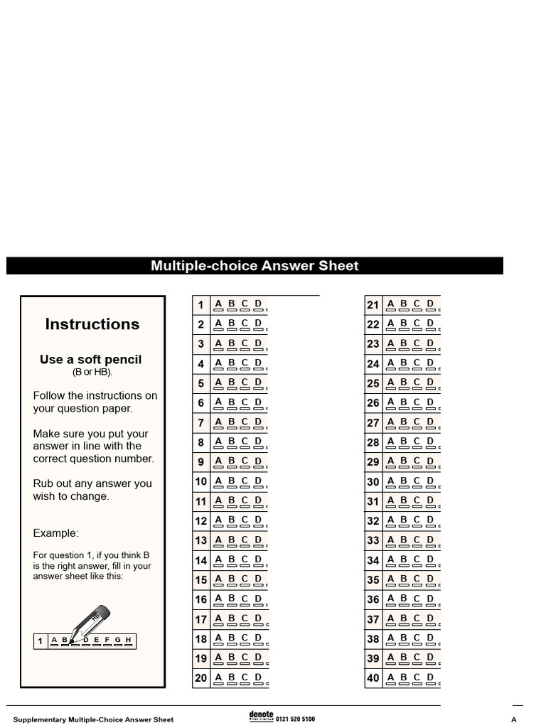 Omr Sheets For MCQ Igcse | PDF