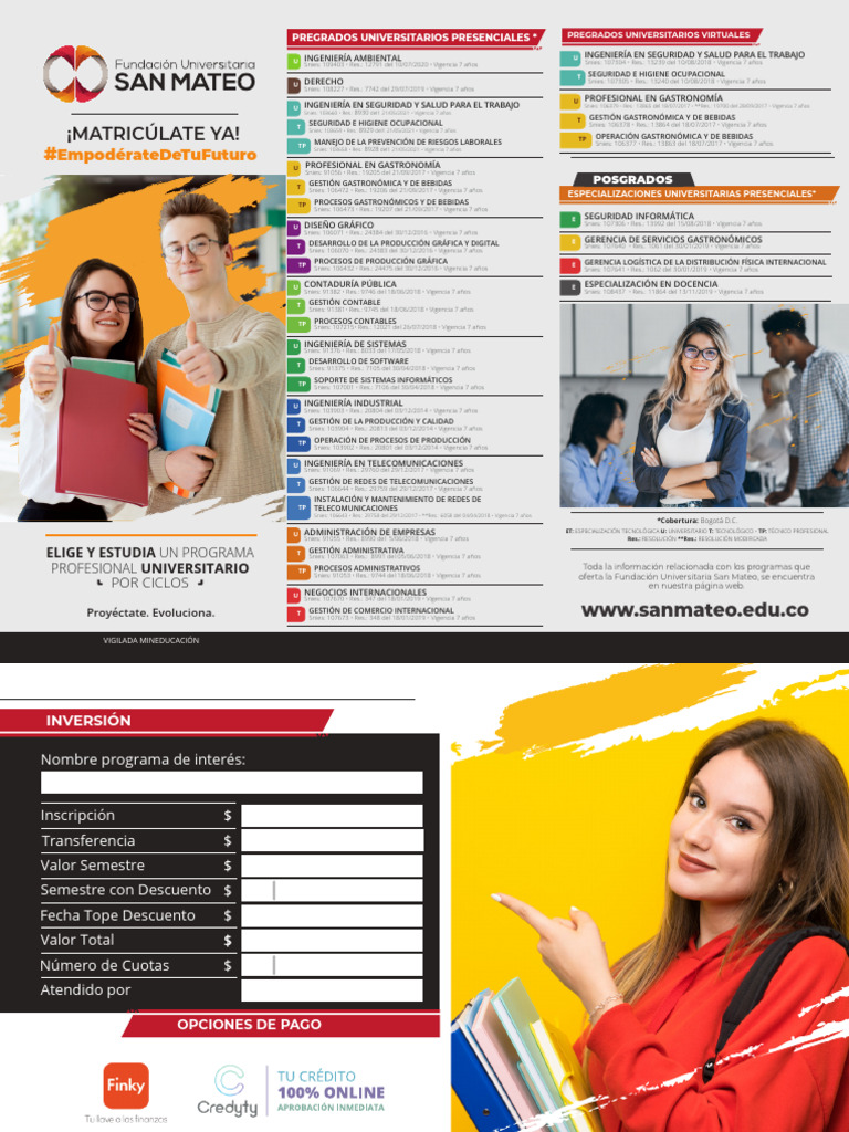 Programas Académicos San Mateo | PDF | Business | Informática