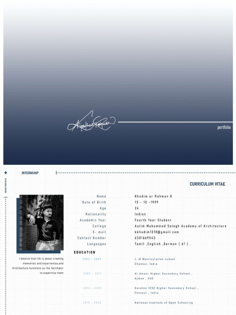 KHADIM INTERN APPLICATION PORTFOLIO | PDF