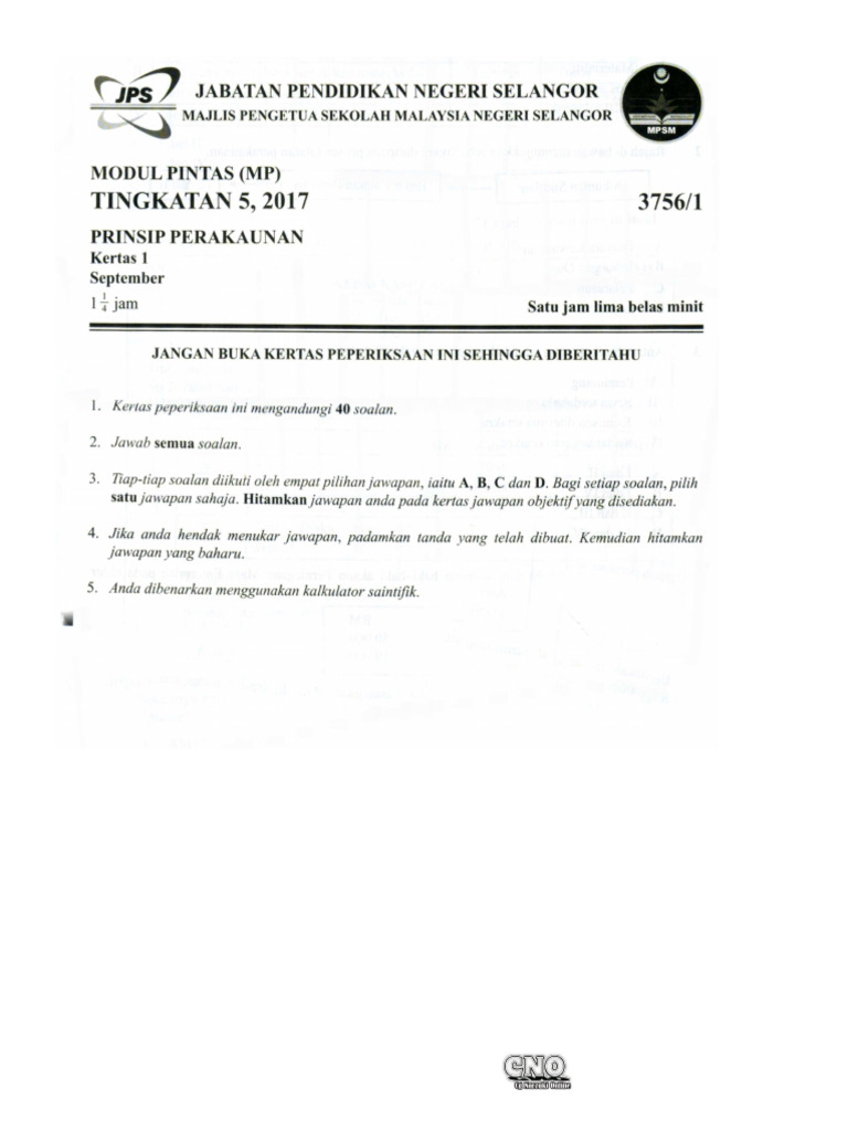 Trial SPM Akaun K1 SET 2 selangor | PDF