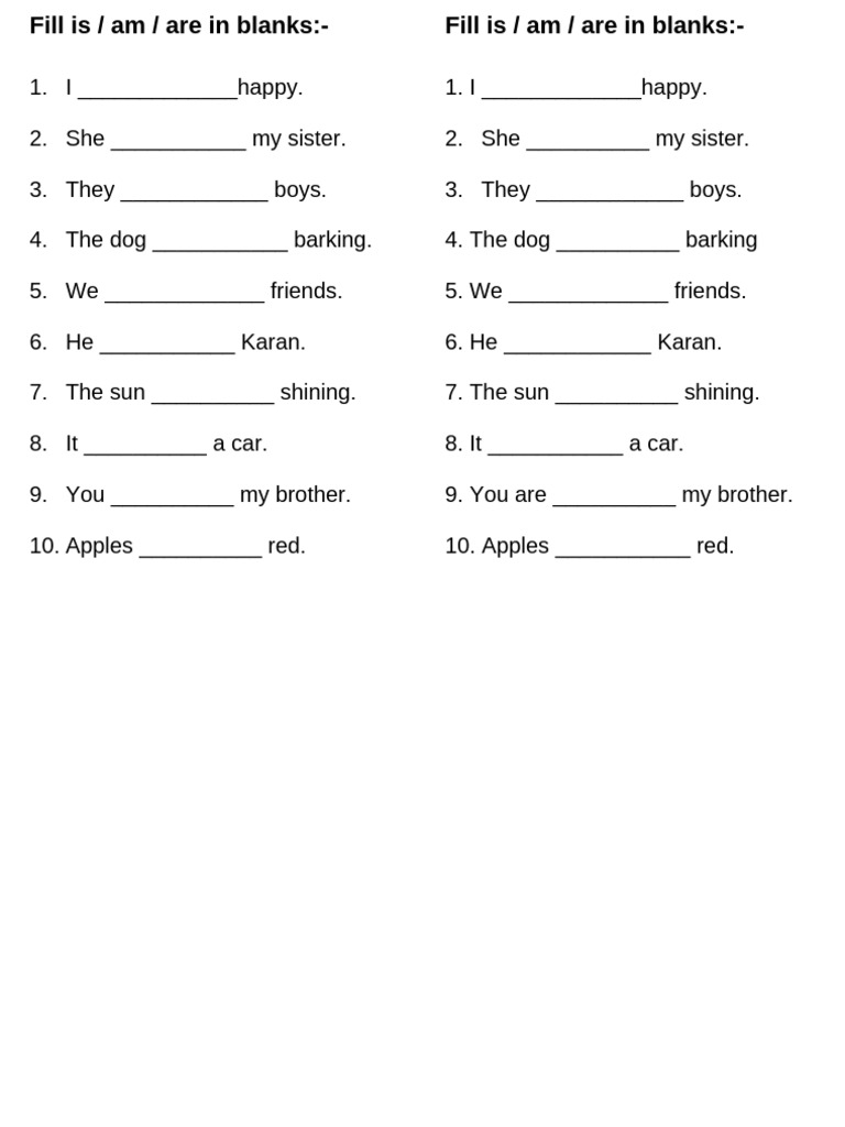 Is Am Are | PDF