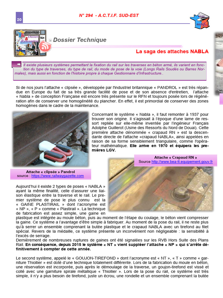 Évolution des attaches NABLA en rail | PDF