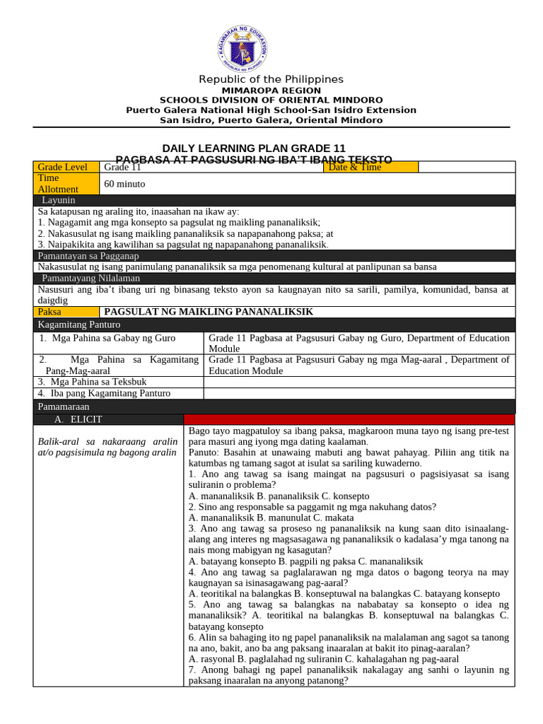 Pagsulat NG Maikling Pananaliksik | PDF