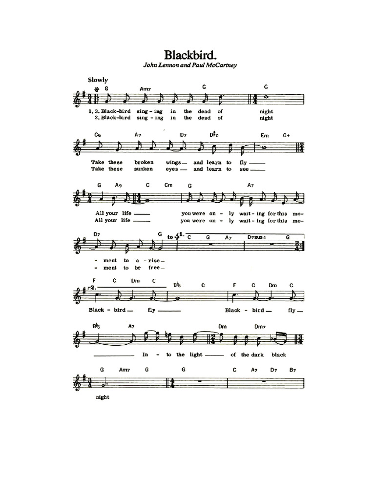 Beatles Blackbird Piano Pdf