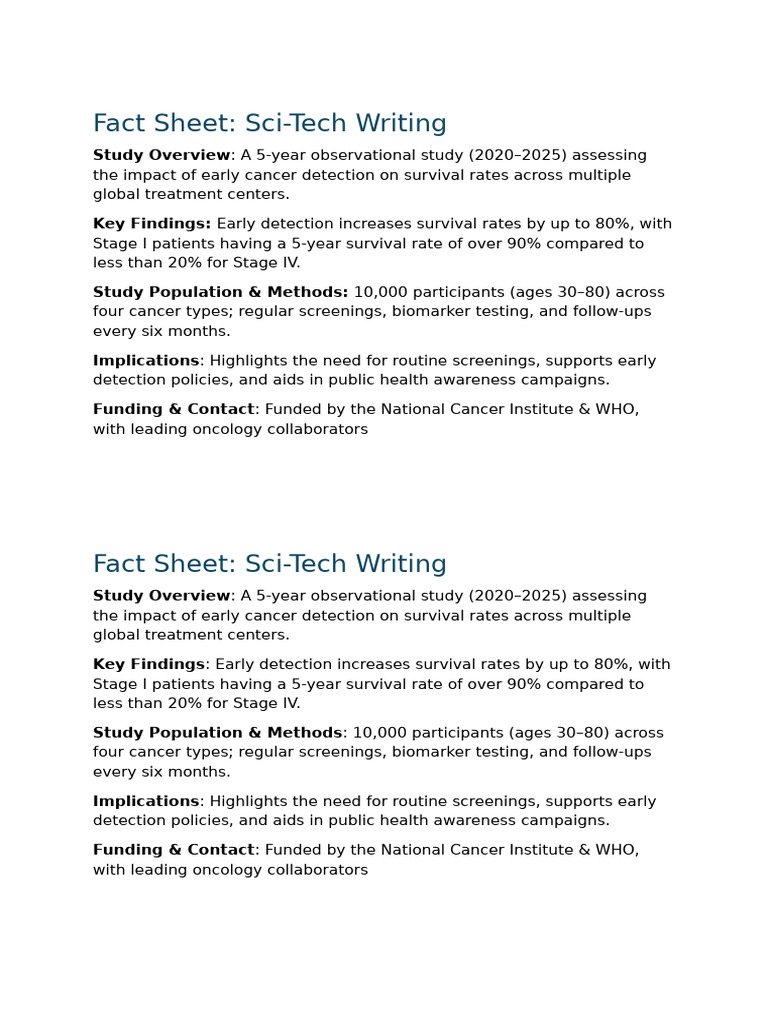 Cancer Fact Sheet | PDF