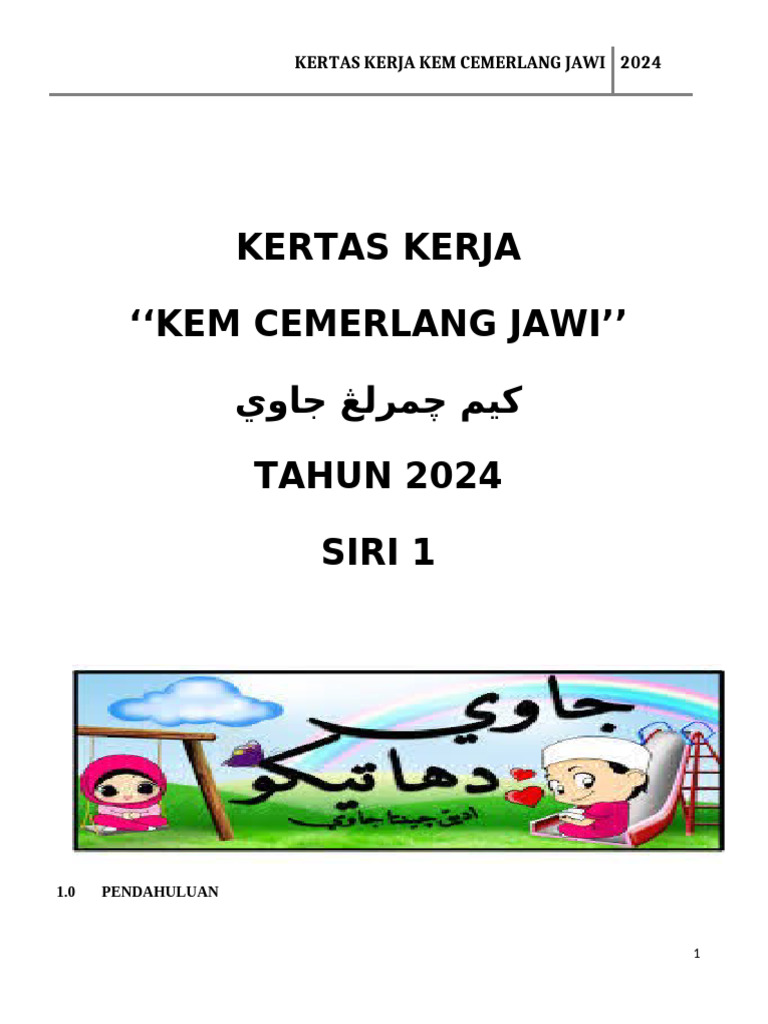 Kertas Kerja Kem Cemerlang Jawi 2024 | PDF
