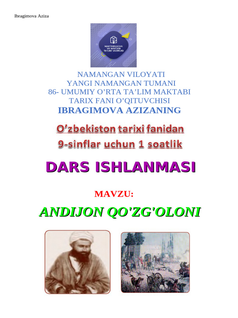 DARS ISHLANMA | PDF