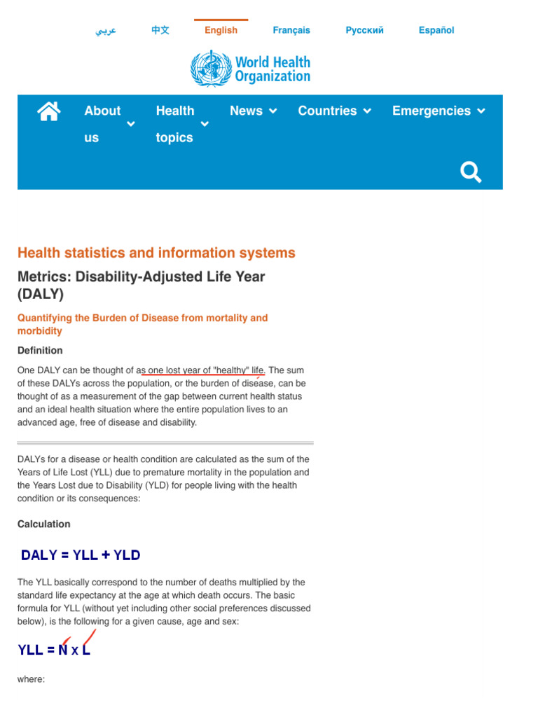 Understanding Disability-Adjusted Life Years | PDF | Medical Humanities ...