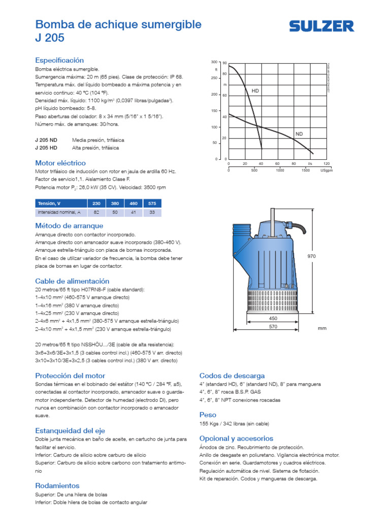 j205 60hz Technical Data | PDF | Ingeniería mecánica | Electricidad